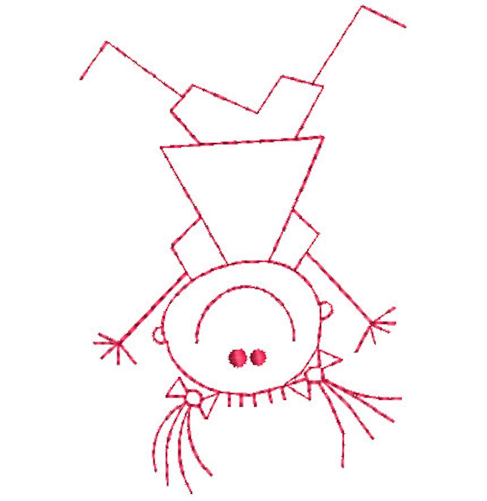 Stick Figure Family, Machine Embroidery Design, Redwork Embroidery ...