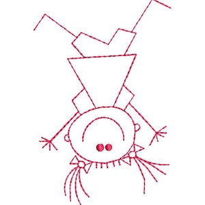 Stick Figure Family, Machine Embroidery Design, Redwork Embroidery ...