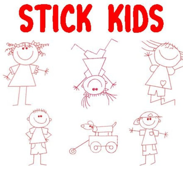 Stick Figure Embroidery Design - Etsy