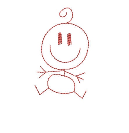 Stick Figure Family, Machine Embroidery Design, Redwork Embroidery ...