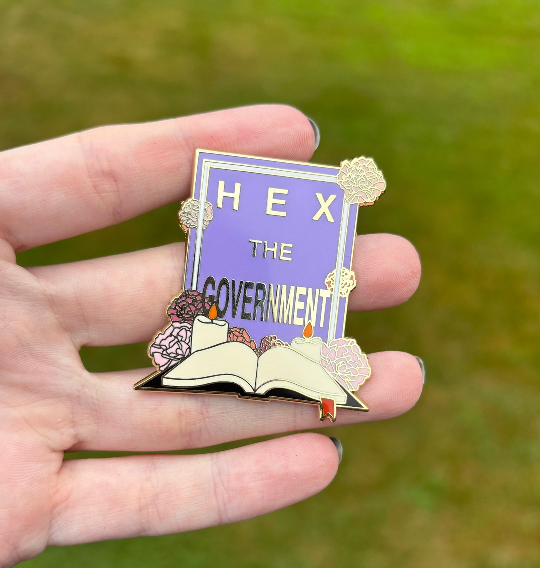 Hex the Government - Hard Enamel Pin, Political and Witchy Humor ...