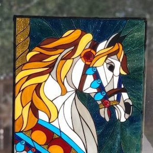 Stained Glass Carousel Horse | Etsy