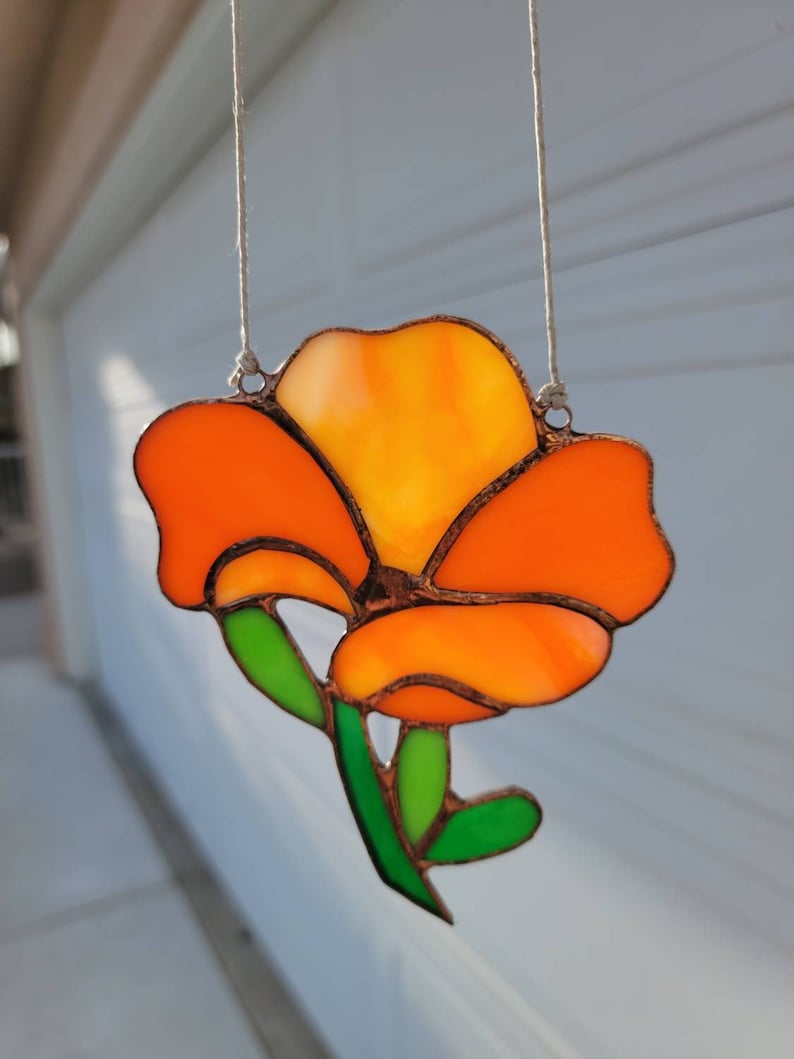 Stained Glass California Poppy - Etsy