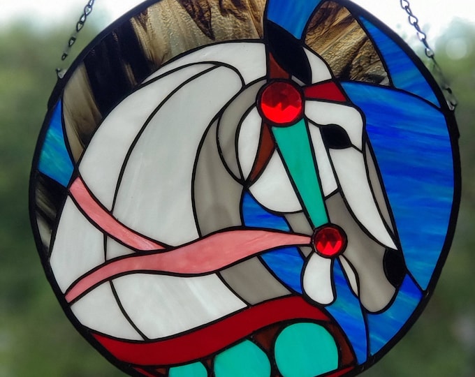 Stained Glass Carousel Horse - Etsy