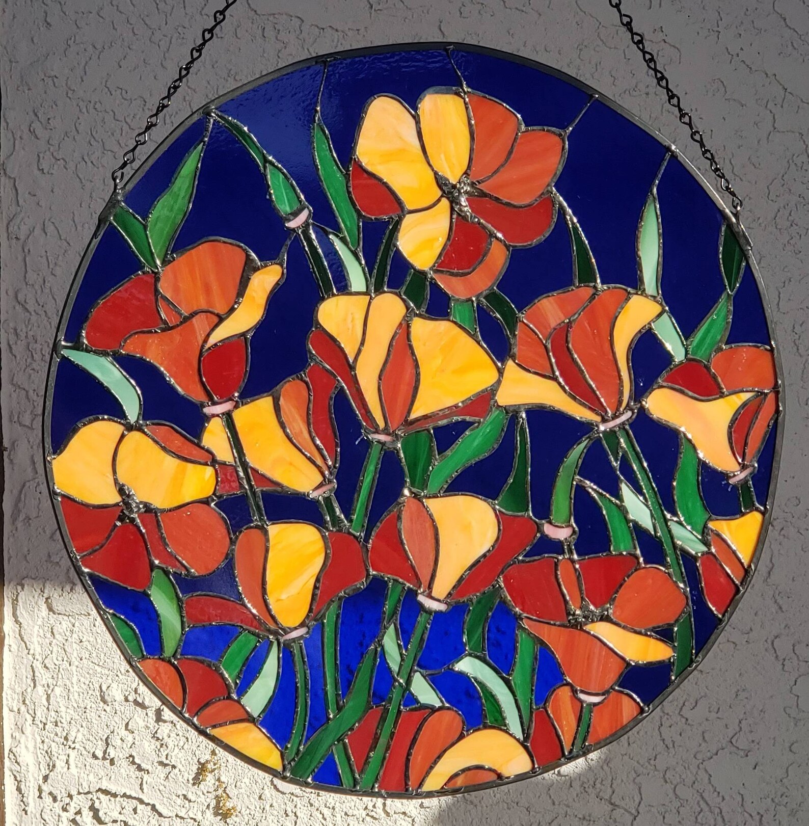 Stained Glass California Poppies - Etsy