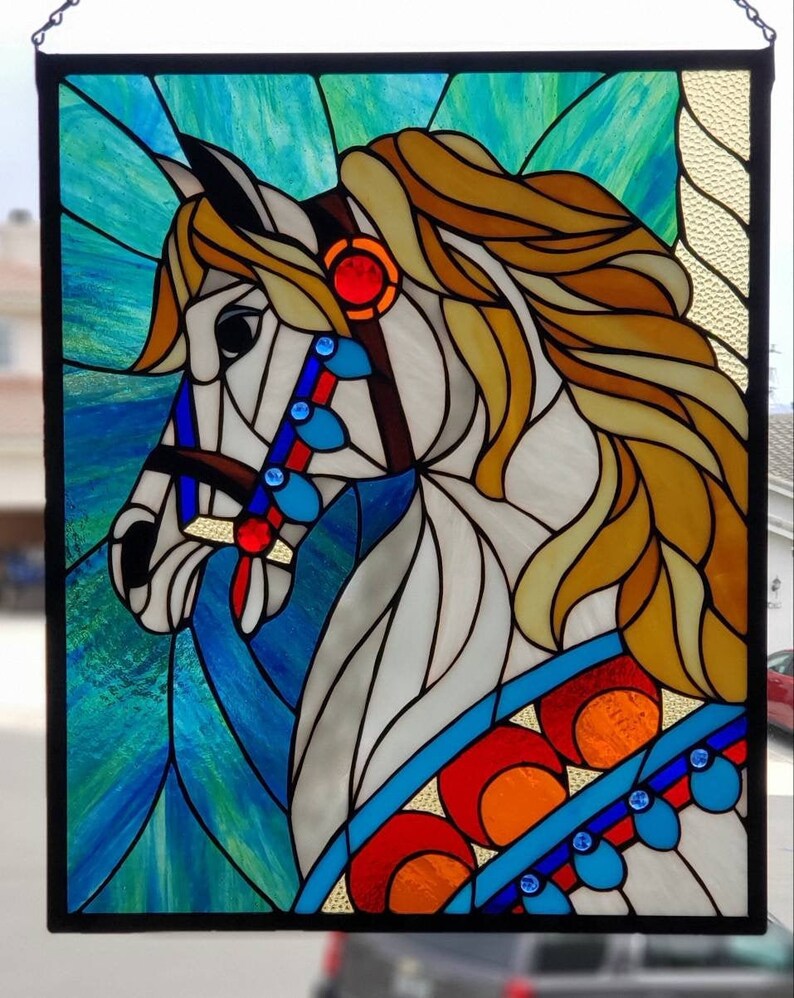 Stained Glass Carousel Horse - Etsy