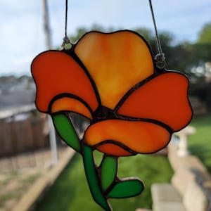 Stained Glass California Poppy - Etsy
