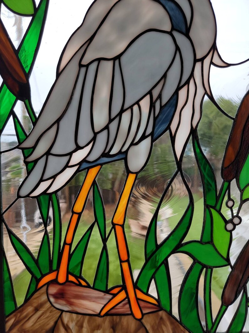 Stained Glass Blue Heron - Etsy