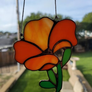 Stained Glass California Poppy - Etsy