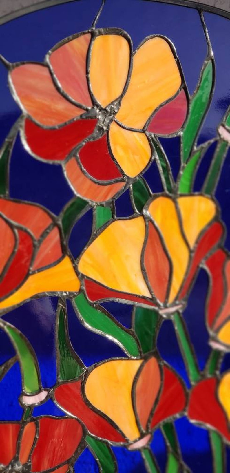Stained Glass California Poppies - Etsy