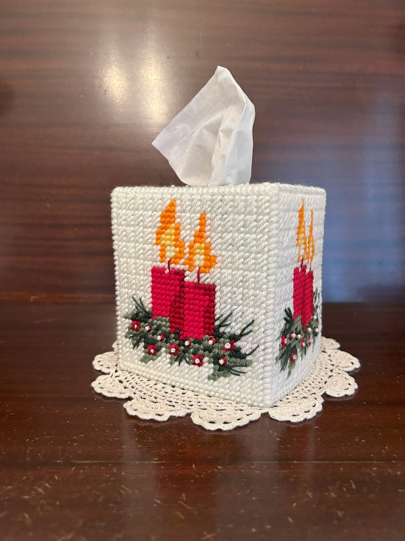 Warm Glow Tissue Box Cover Made From a Mary Maxim Kit - Etsy