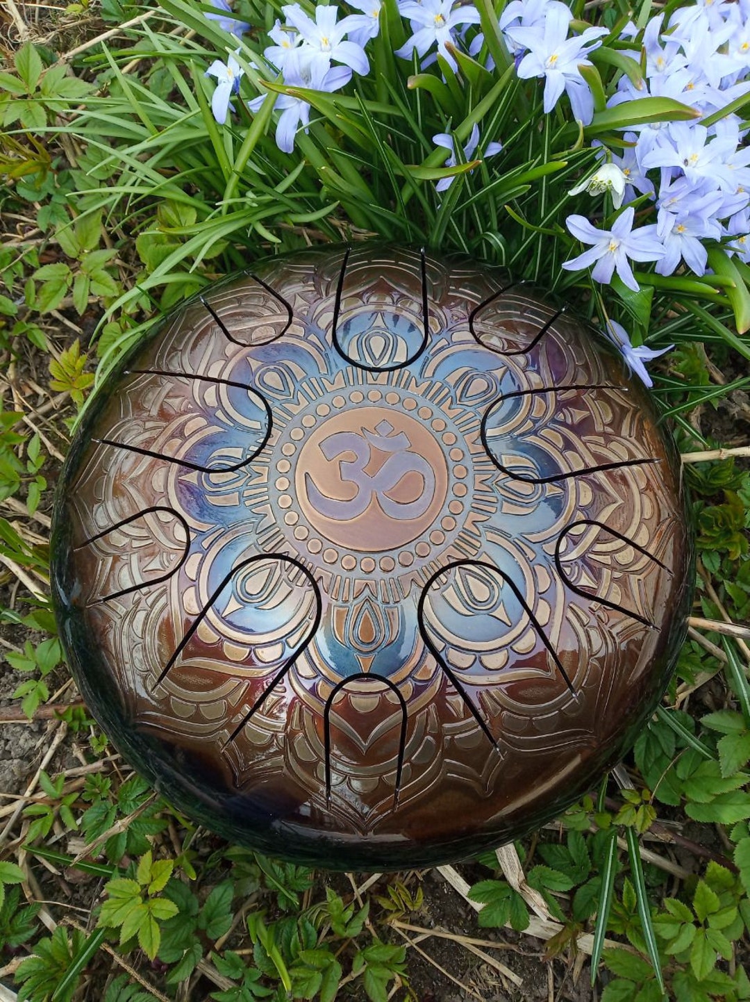 Handpan 12 Om Tank Drum, Steel Tongue Drum, Steel Drum Personalized ...