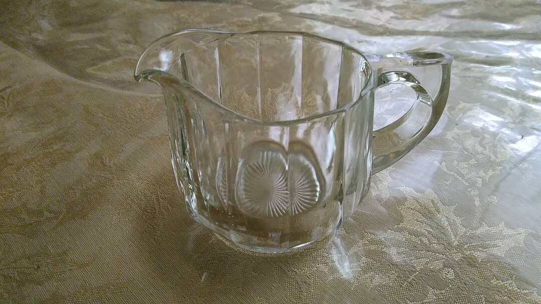 Vintage Crystal Glass Creamer - Etsy