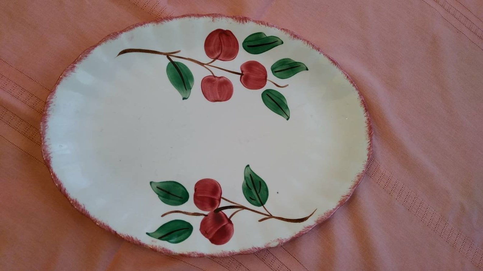 China Platter With Cherry Design - Etsy