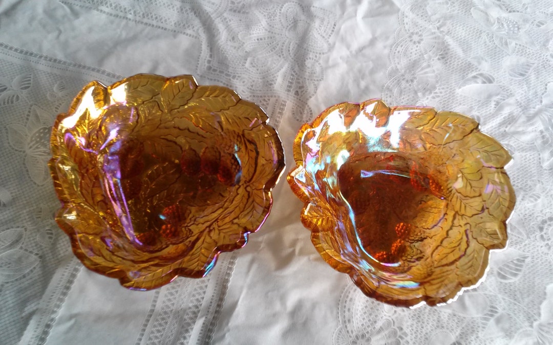 Marigold Carnival Glass Dishes - Etsy