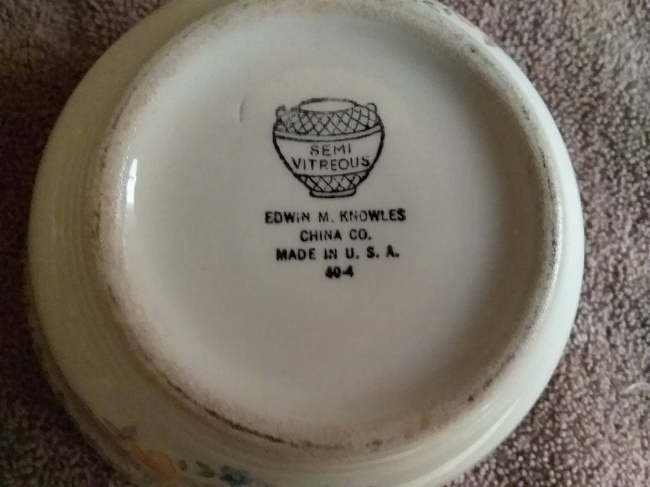Edwin M. Knowles China Semi Vitreous Bowl - Etsy