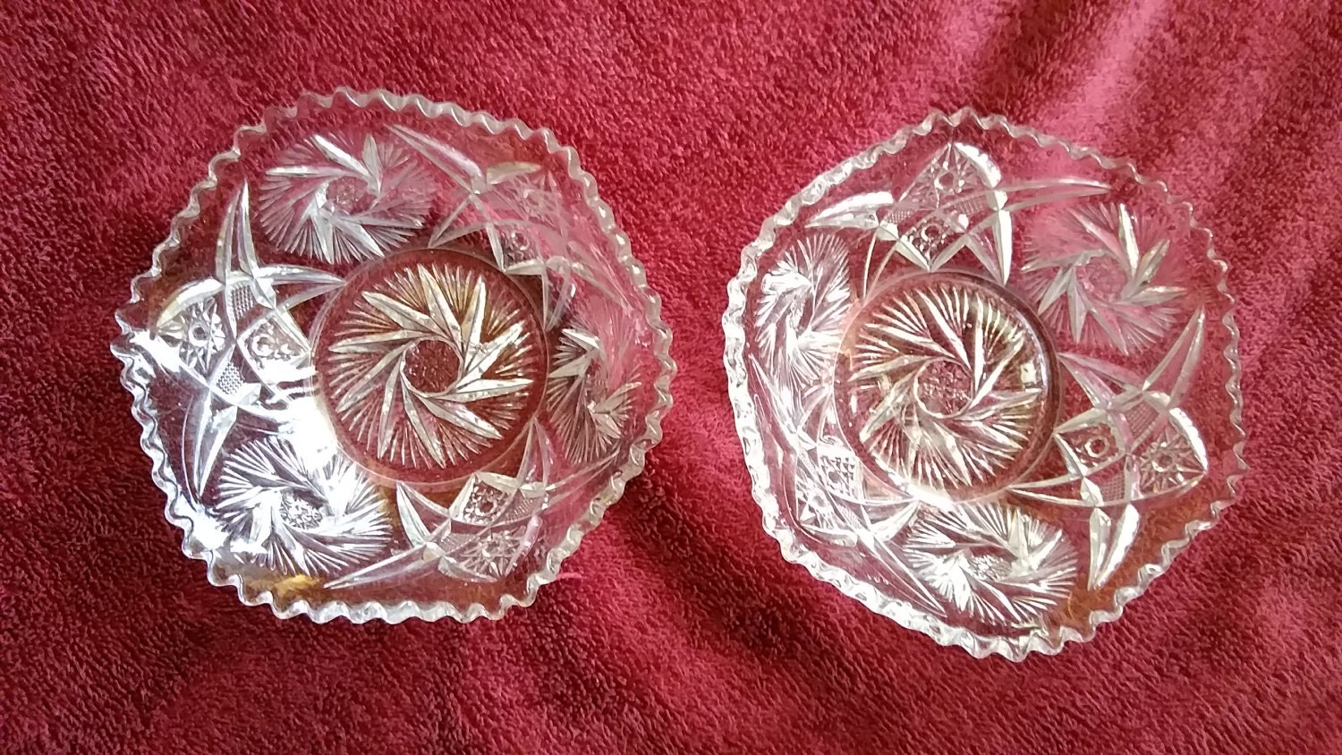 Crystal Bowls Pinwheel and Star Design - Etsy