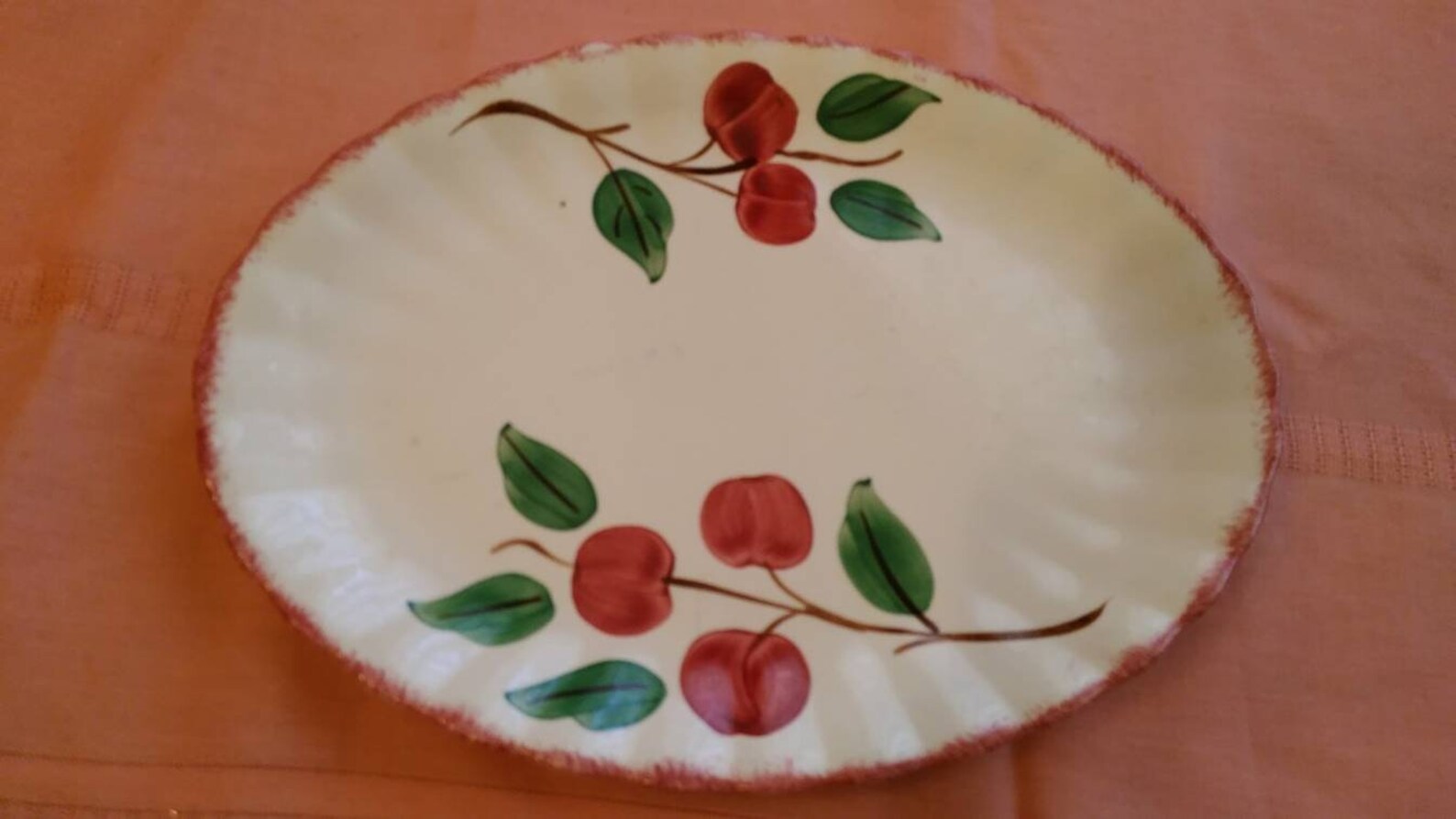 China Platter With Cherry Design - Etsy
