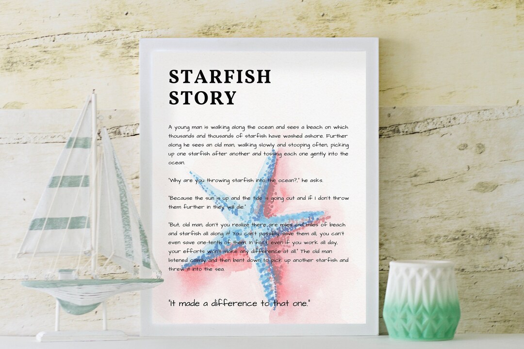 Starfish Story Watercolor Instant Download Printable Beach - Etsy