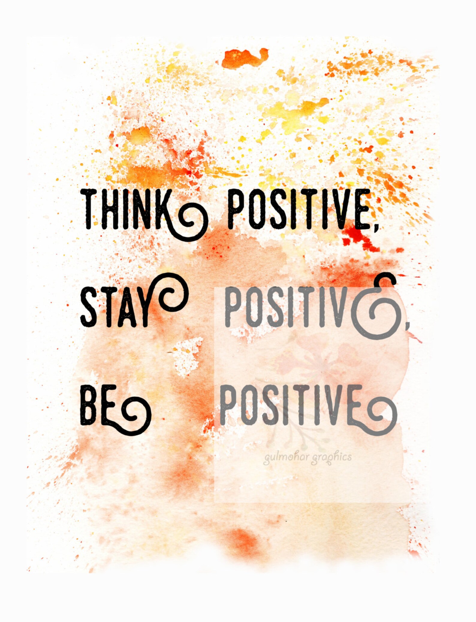 Think Positive Quote Print Motivational Quotes Positive - Etsy