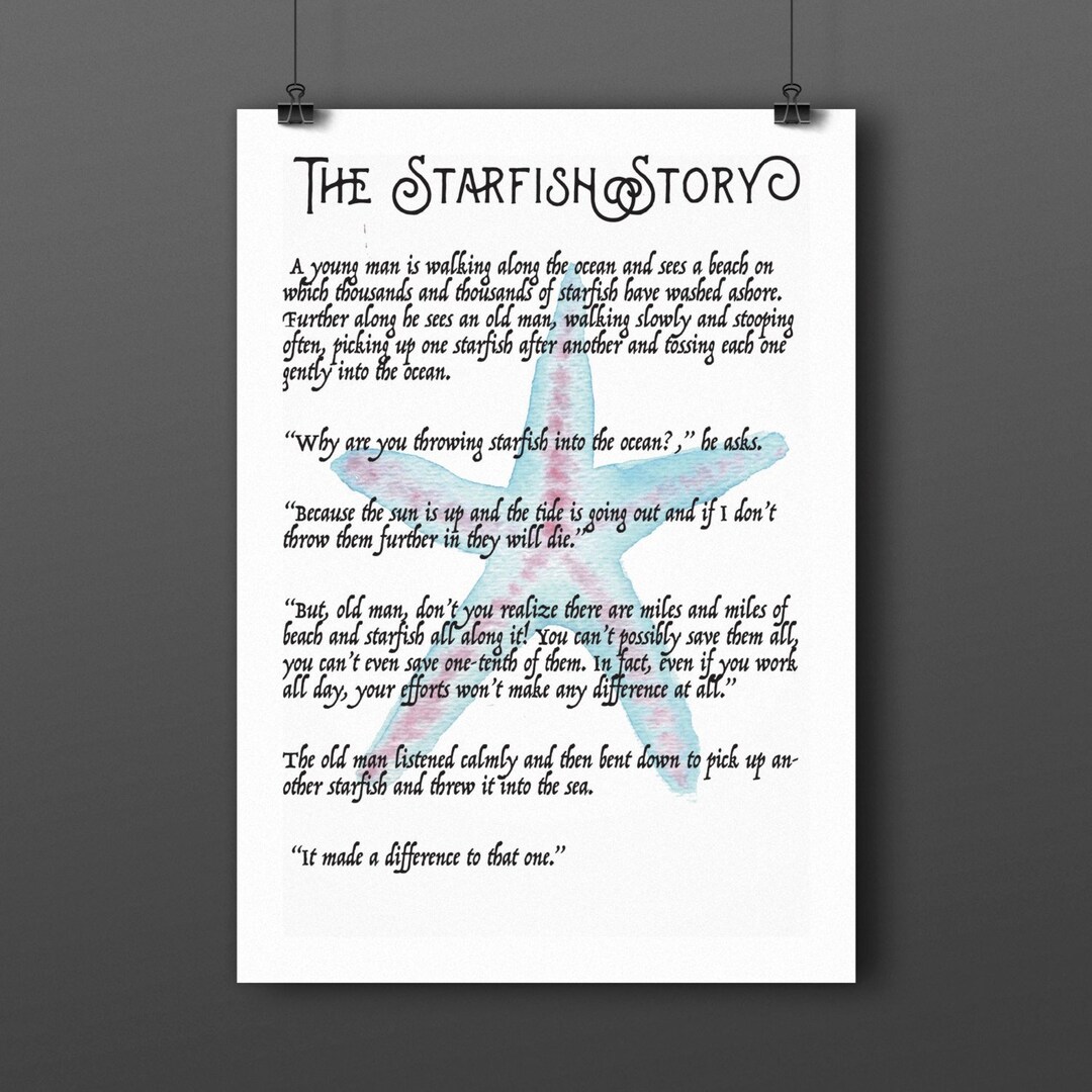 Starfish Story Watercolor Instant Download Printable Beach - Etsy