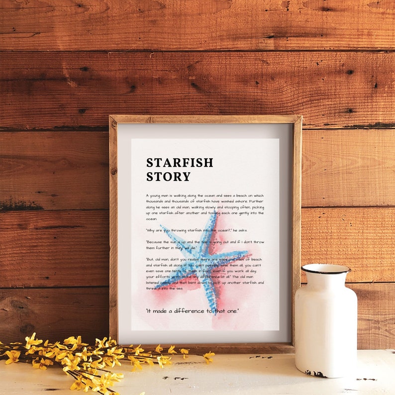 Starfish Story Watercolor Instant Download Printable, Nautical Theme ...