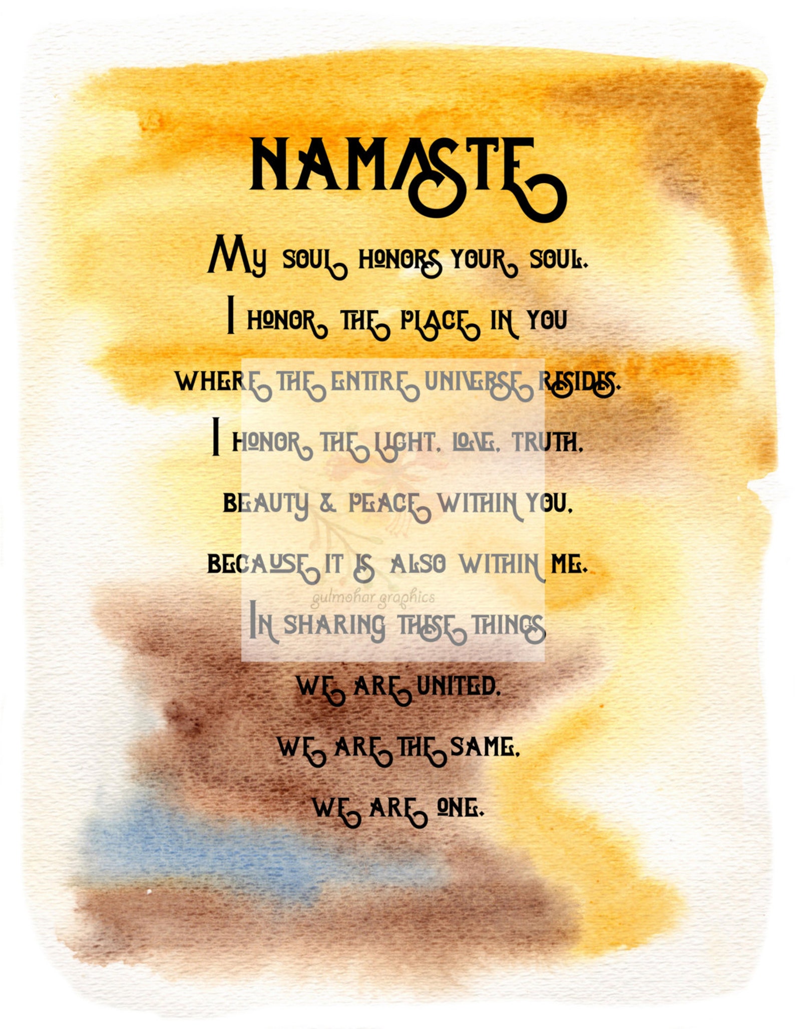 Namaste My Soul Honors Your Soul Namaste Prayer Yoga Print - Etsy