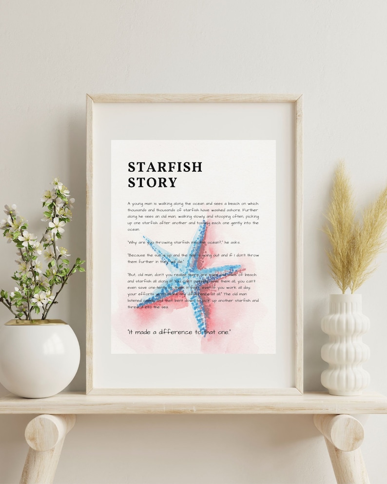 Starfish Story Watercolor Instant Download Printable, Nautical Theme ...