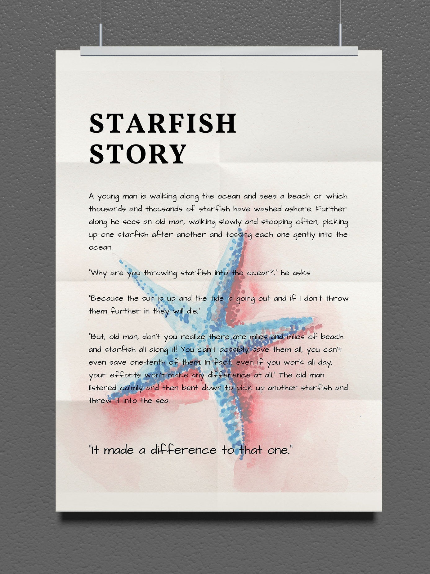 Starfish Story Watercolor Instant Download Printable Beach - Etsy UK