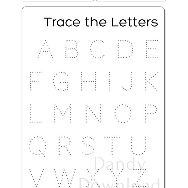 Alphabet Tracing Sheet Handwriting Practice Sheet Uppercase Letters ...
