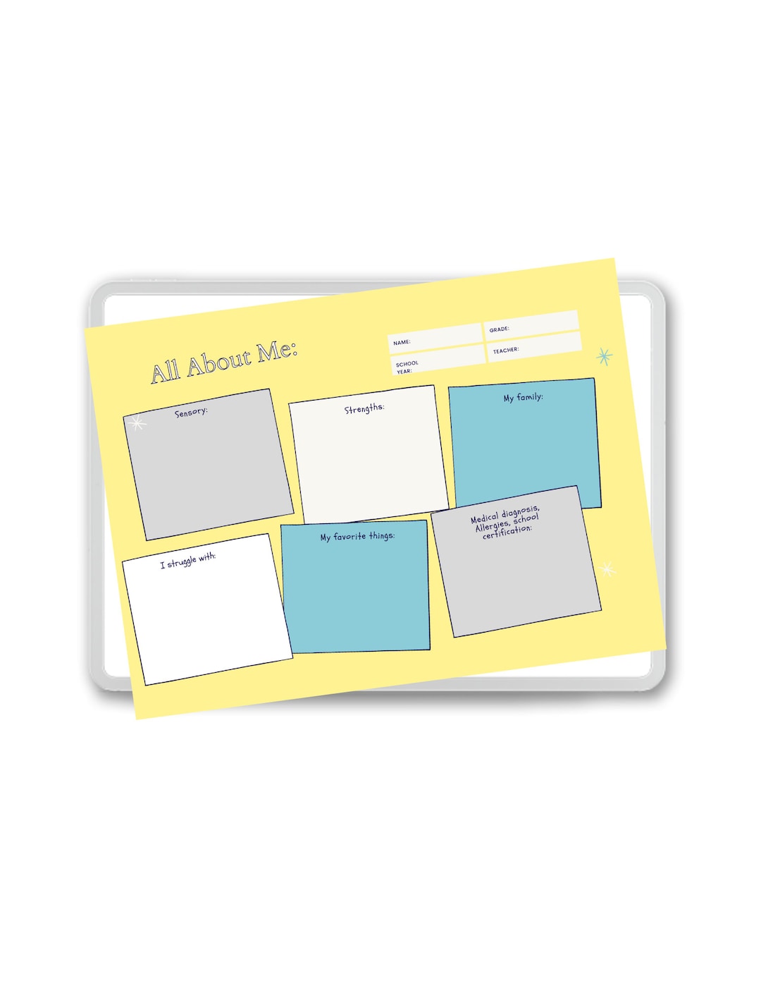 Editable "all About Me" Template: IEP Data Collection for Therapy - Etsy