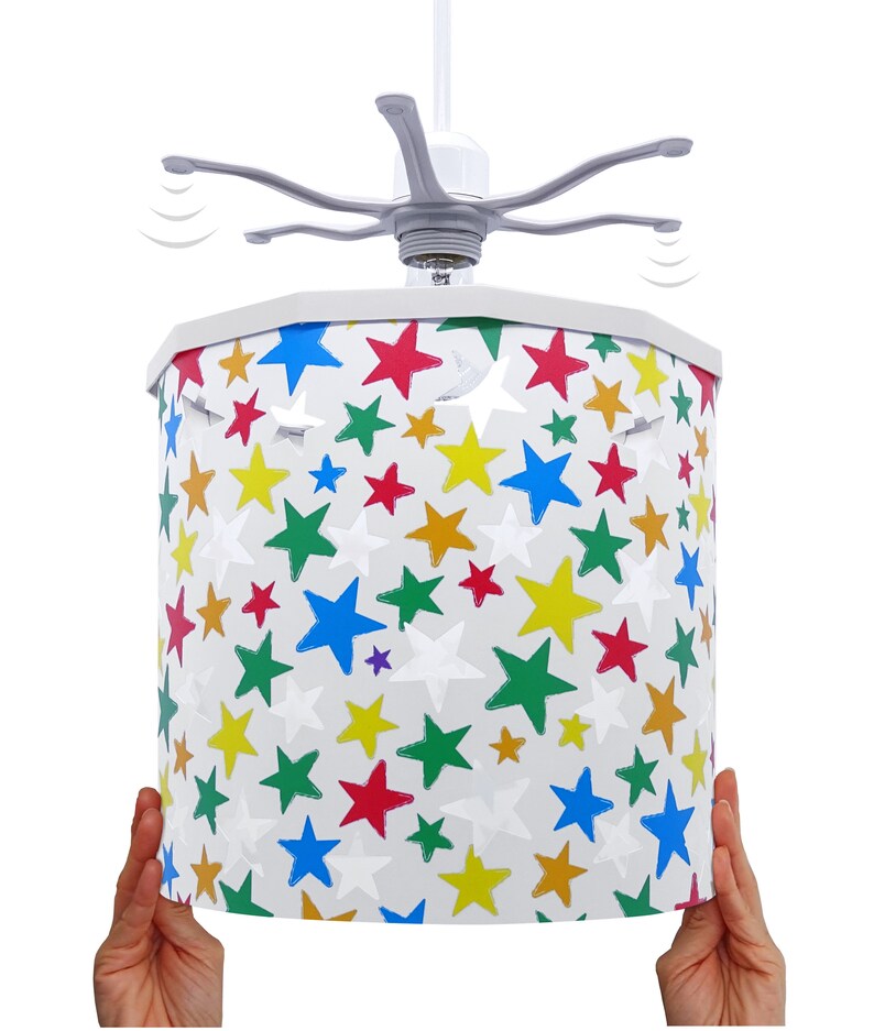Multi-colour Stars Lampshade for Nursery Beautiful Night Light Stars ...