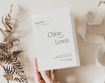 Simple Script Wedding Order of Service - Etsy UK