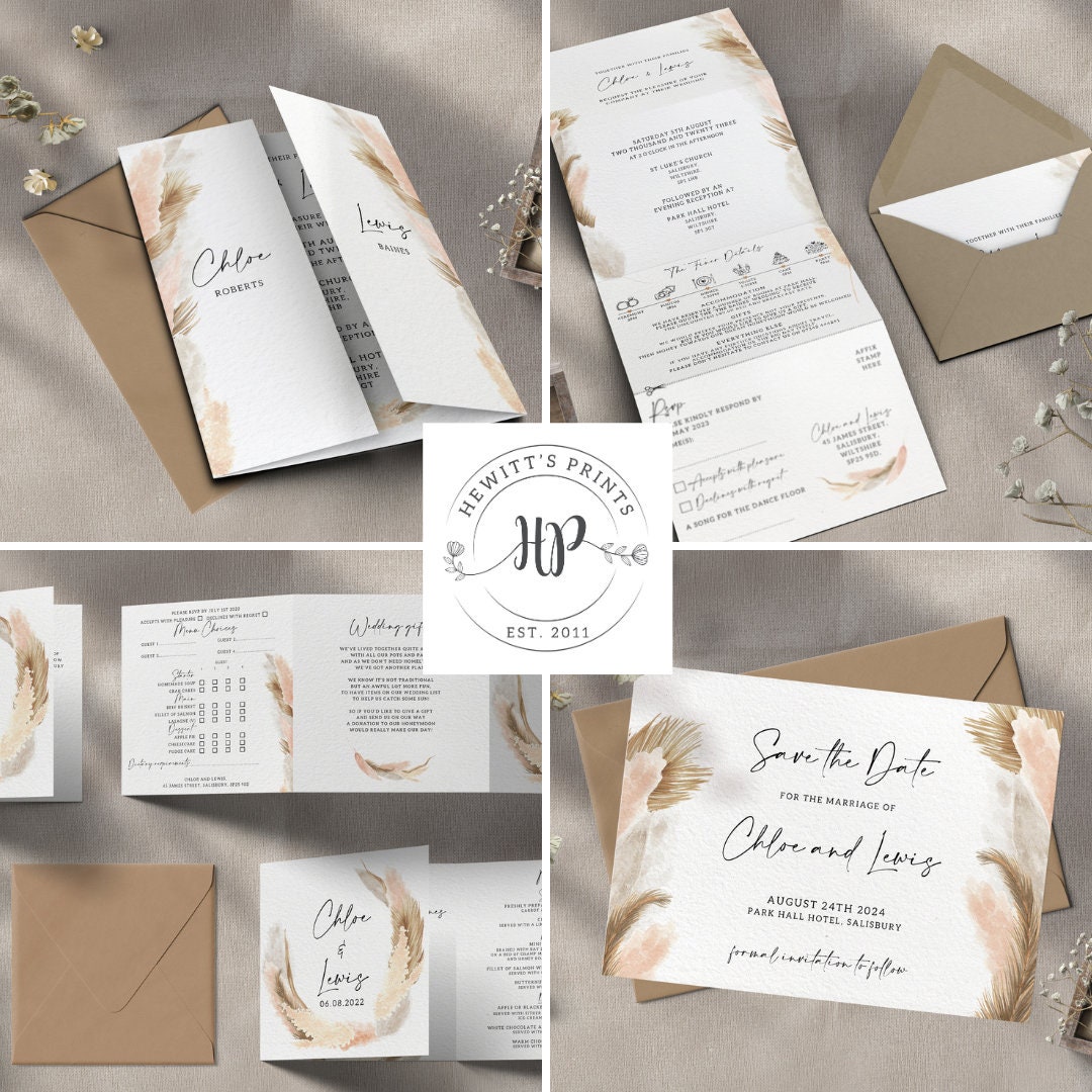 Pampas Wedding Sample Pack - Etsy