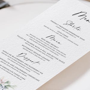 Elegant Dusky Blue and Blush Wedding Menu Card - Etsy UK