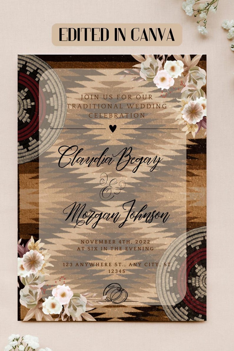 Navajo Rug Wedding Invitation (diné) - Etsy