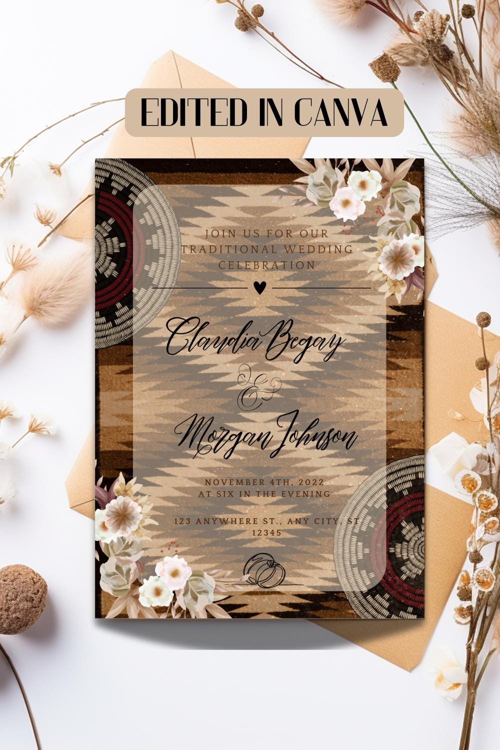 Navajo Rug Wedding Invitation (diné) - Etsy