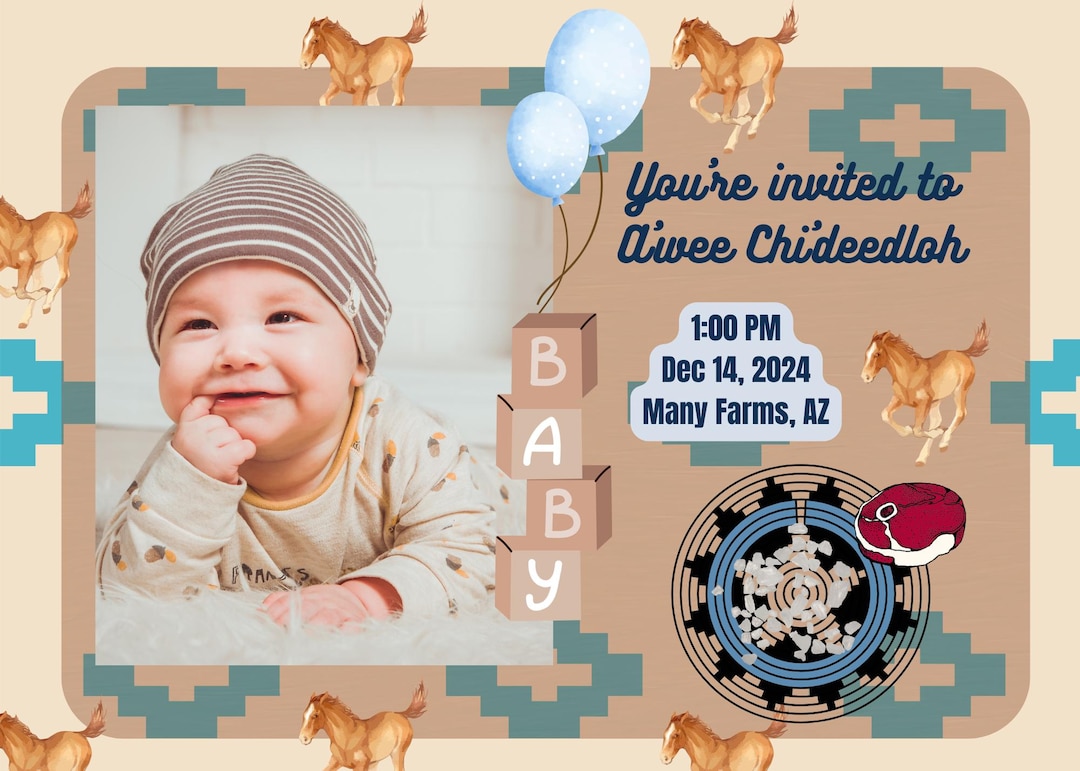 Baby's First Laugh-(navajo)- Canva Template - Etsy