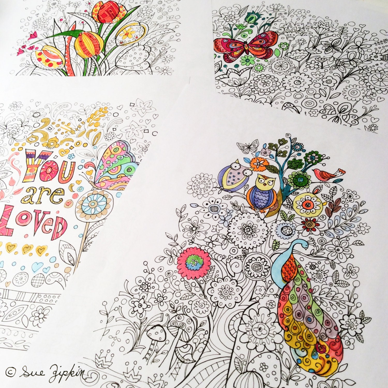 Mixed Coloring Book Page Art PDF - Etsy