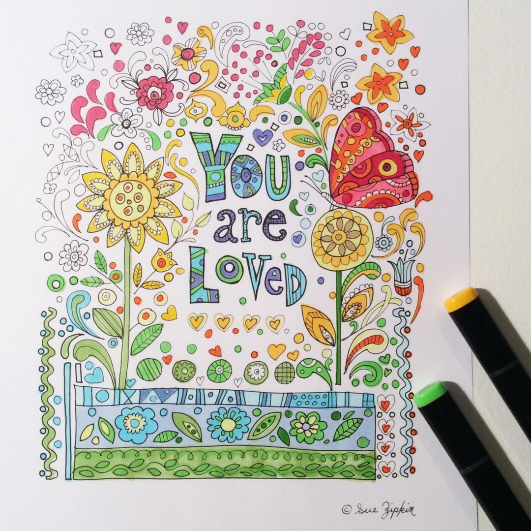 Inspirational Coloring Download |"you Are Loved"| Printable ...