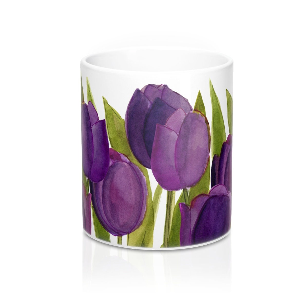 Purple Tulip Mug With Watercolor Art - Etsy