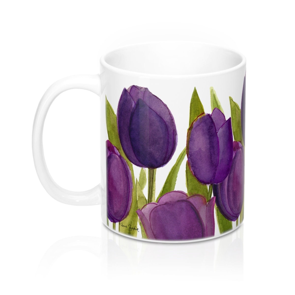 Purple Tulip Mug With Watercolor Art - Etsy