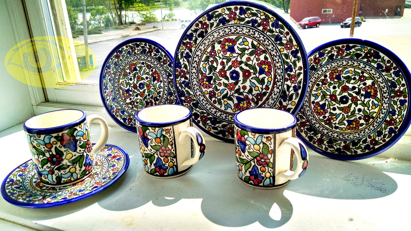 Set of 13 Colorful Floral Ceramic Serving Ware | Ramadan Gift for Mom ...