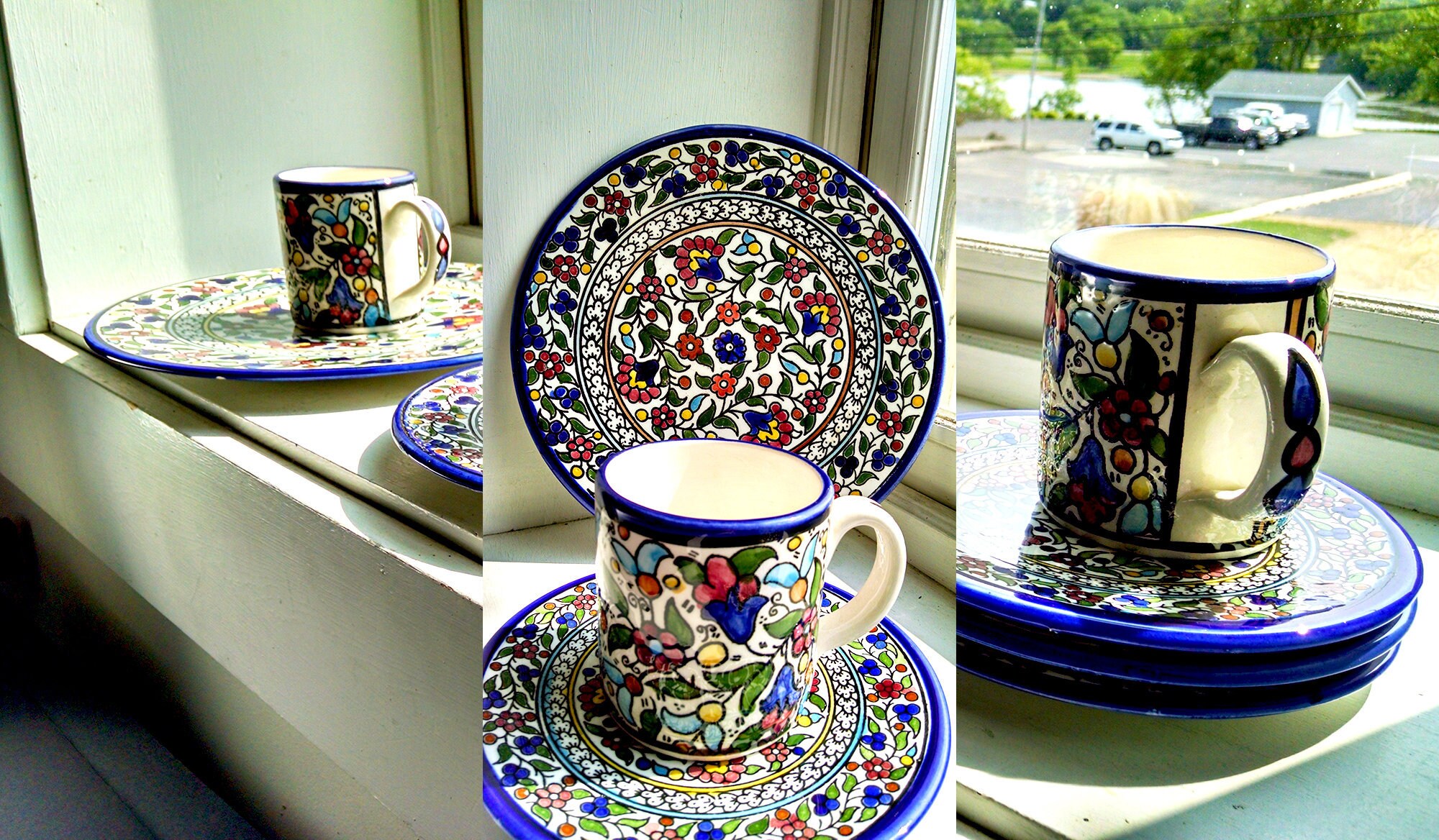 Set of 13 Colorful Floral Ceramic Serving Ware | Ramadan Gift for Mom ...