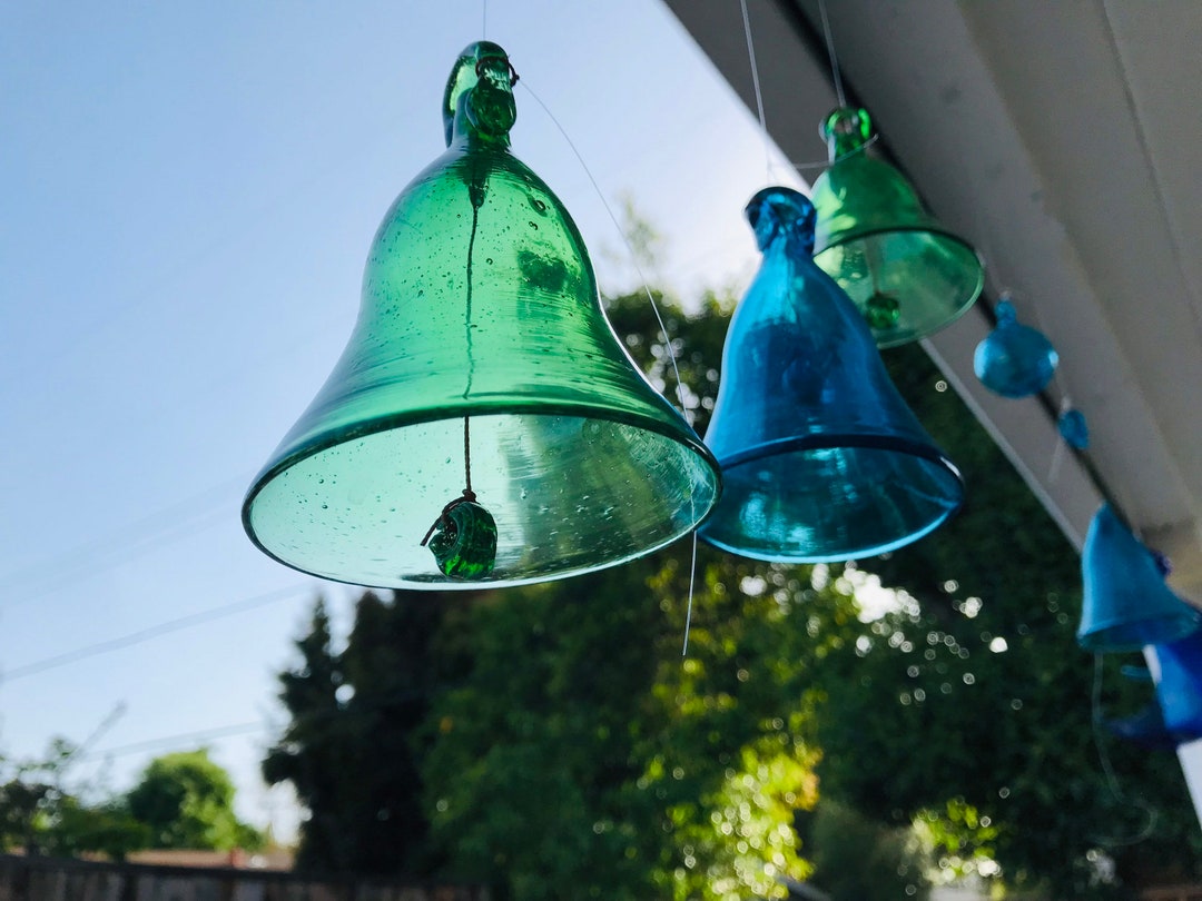 Colorful Blown Glass Wind Chime Bell: Patio Garden Decor - Etsy