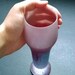 Golden Reddish Pink Long Vintage German Glass Cup 12 Fl Ounce , Romantic Hostess Gifts, Wedding ...