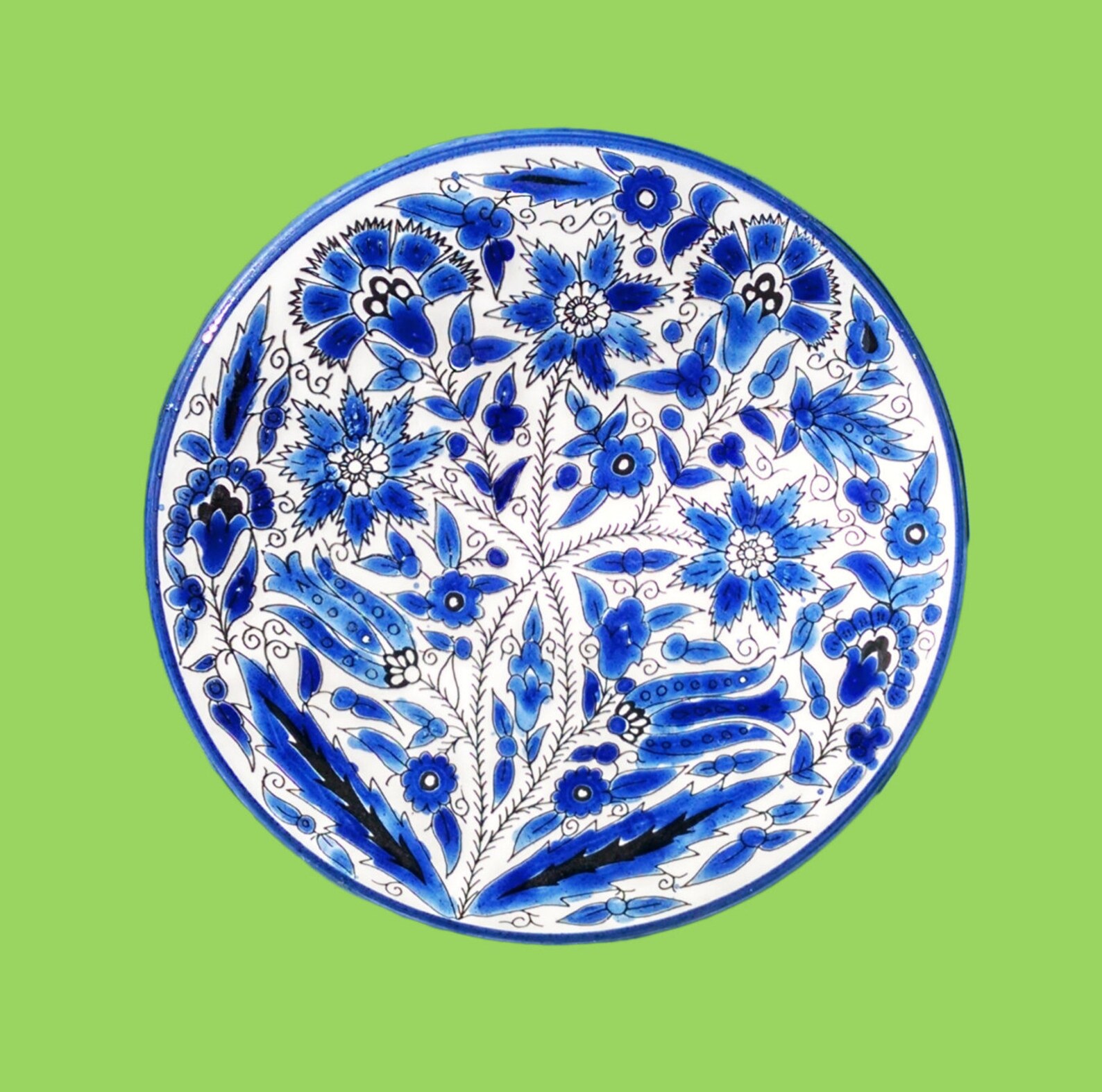 PHAROAH BLUE on White Round Decorative Vintage Plate All - Etsy