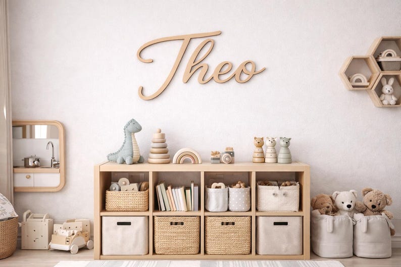 Personalised Wooden Name Sign | Custom Nursery, Kids Room Wall Decor - Etsy