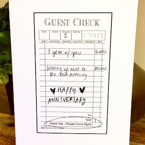 Check Please Anniversary, One Year Anniversary Card - Etsy