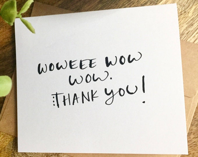 Wowee Wow Wow Thank You Card - Etsy